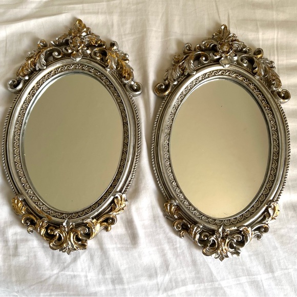 Wall Decor | Vintage Victorian Mini Mirrors Two Silver And Gold | Poshmark